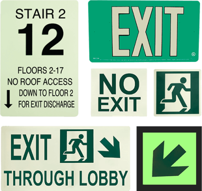 Photoluminescent Exit Signs | National Stair Products